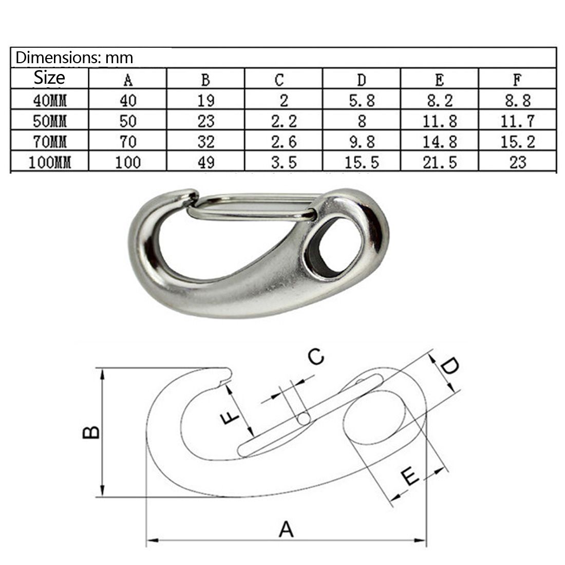 Buy Stainless Steel Oval Egg Eye Snap Hook from Binzhou Eda Metal ...