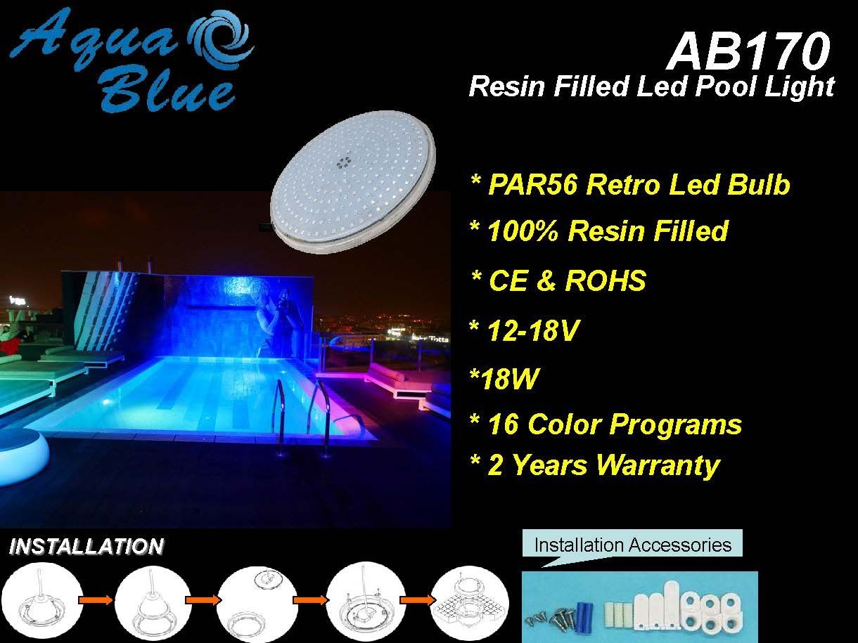 Buy Resin Filled Led Pool Light Par56 Replacement Bulb 18w/35w Rgb ...