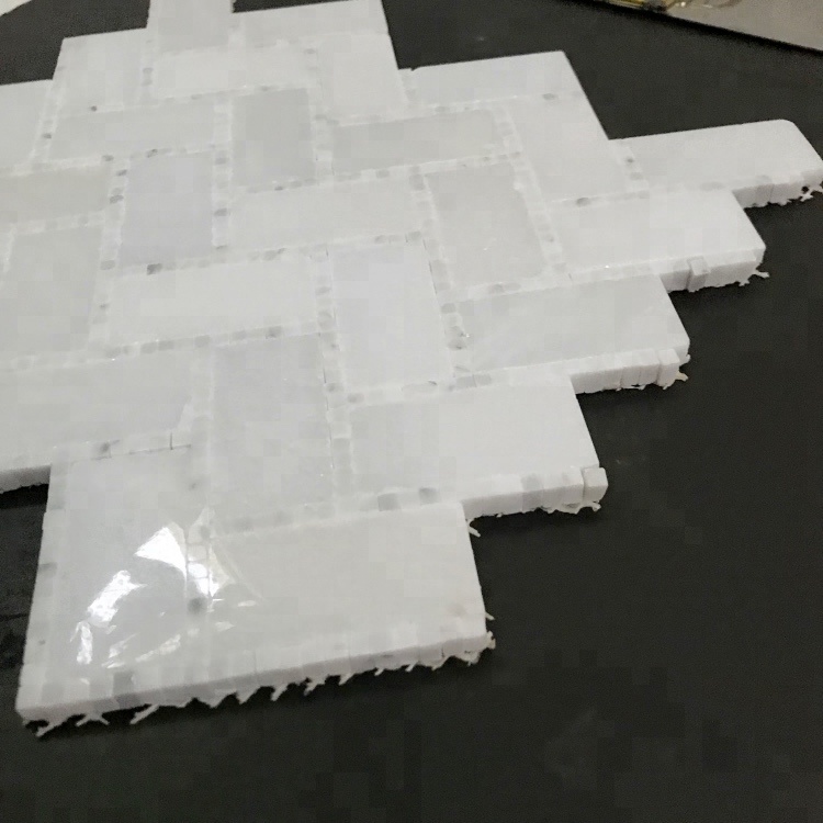 Buy Big China White Herringbone Tile Wood Marble Mo Roman Mosaic Tiles ...