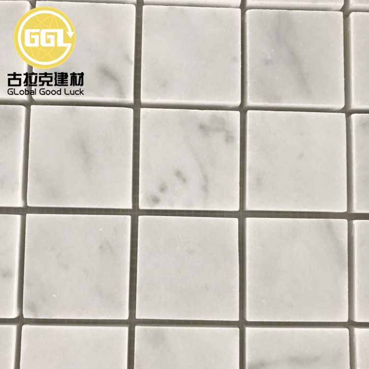 Buy Carrara Bianco Marble 48mm Square Shape Wall Bathroom Tiles from ...