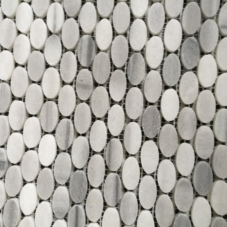 Buy Honed Natural Stone Marble Oval-shaped Mosaic Outdoor Floor Tile ...