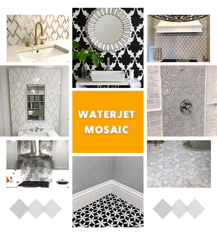 Buy Lantern Marble Waterjet Design Thassos White Mix Shell Mosaic Tile From Xiamen Good Luck