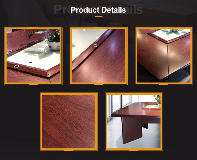 Buy Luxury Classical Cherry Wooden Office Meeting Table With Glass Top ...