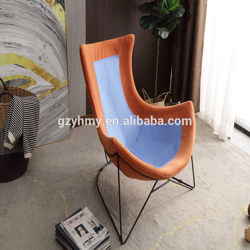 Buy Modern Accent Chair Steel Living Room Chairs Velvet Metal Wire Base ...