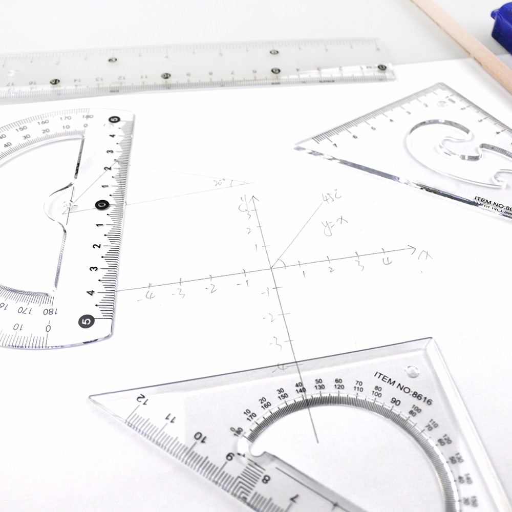Buy Pencil, Eraser, Protractor, Sharpener, Ruler Squares Kit Metal ...