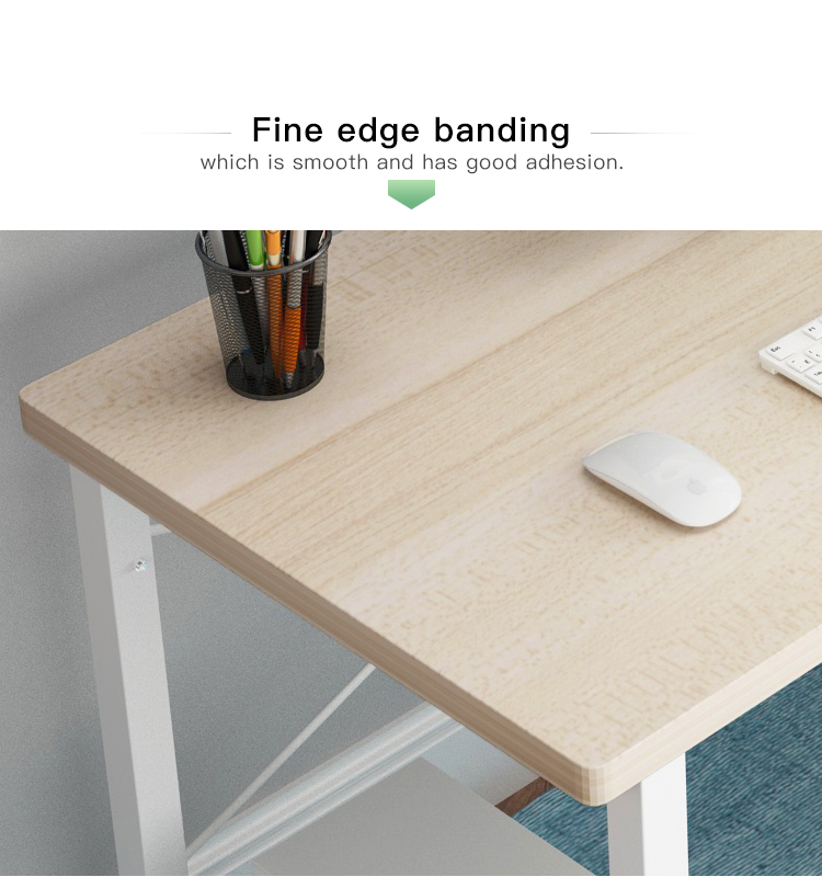 Buy Steel Wood Desktop Computer Table Desk Bookshelf Integrated ...