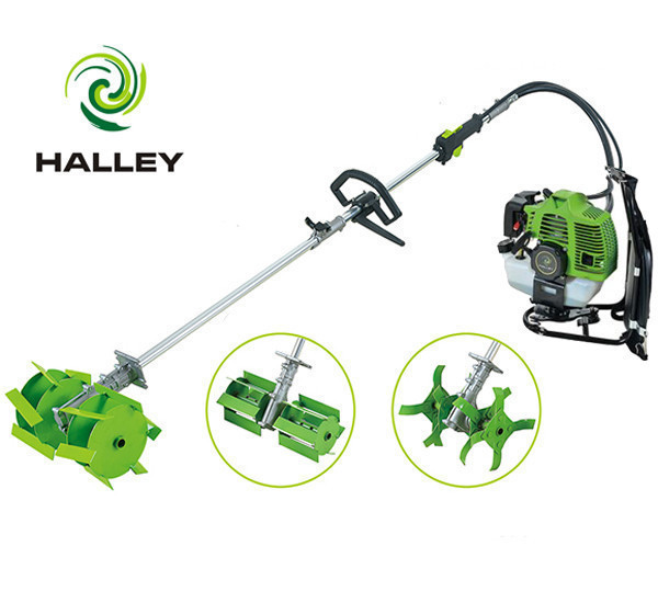 Halley Agricultural Backpack Mini Power Tiller Hand Rotary Grass ...